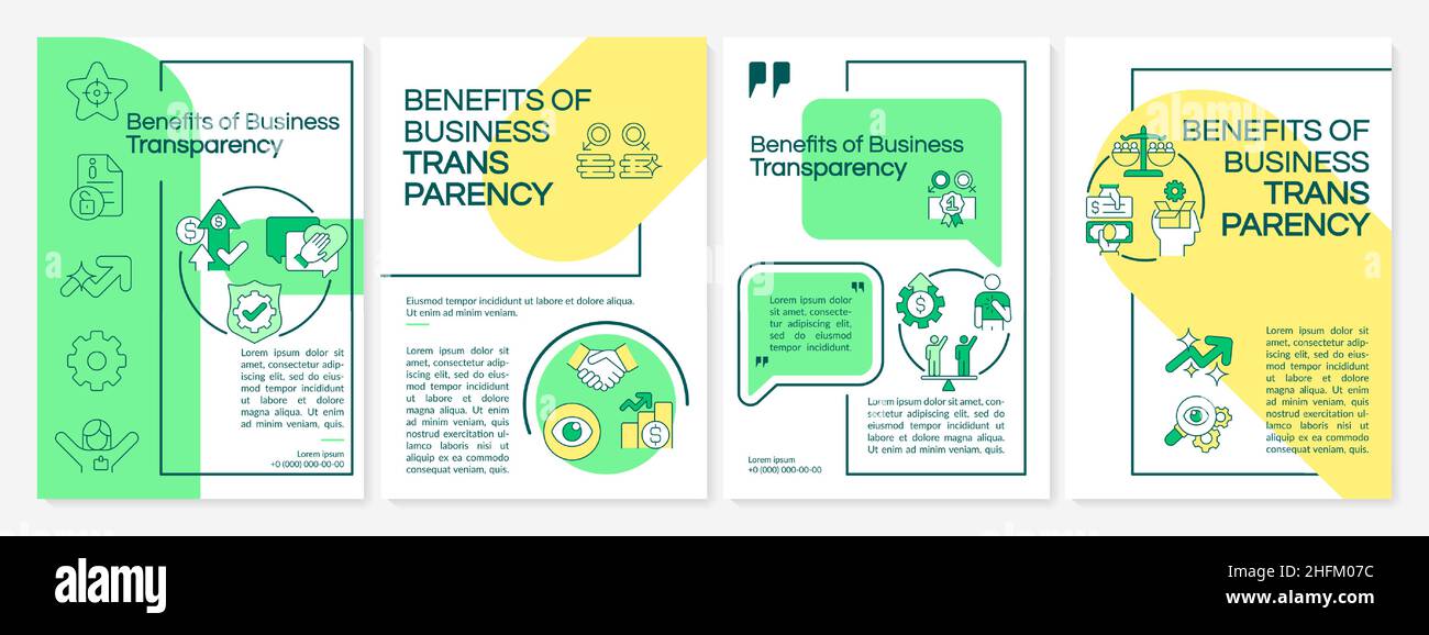 Business openness improve green and yellow brochure template Stock ...