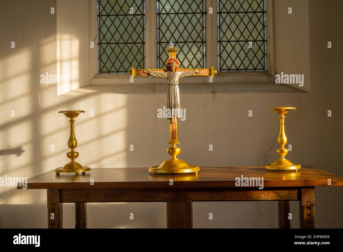 The altar in St Mary’s church Buttsbury, Near Ingatestone Essex Stock ...