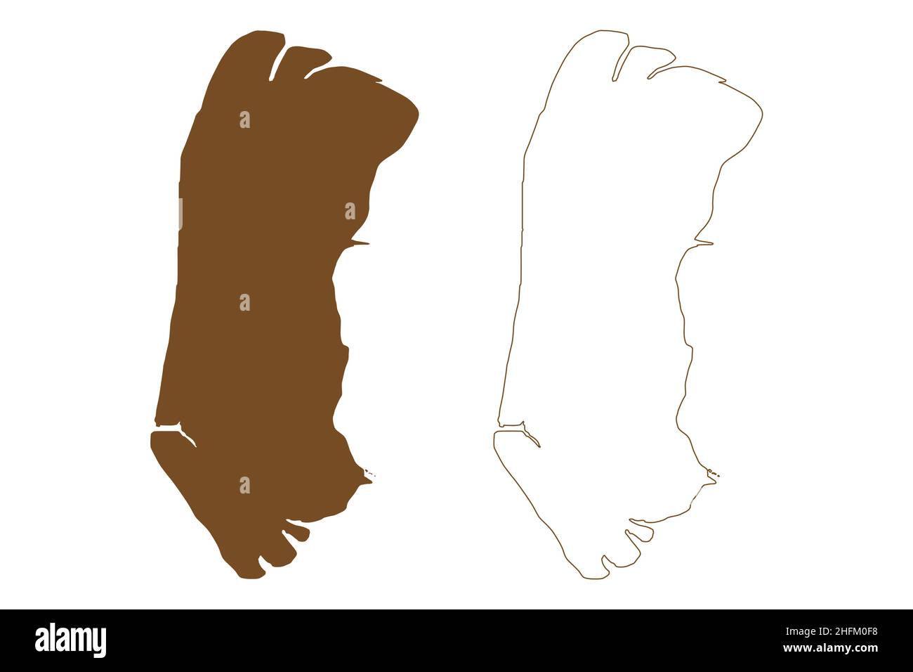 Romo island (Kingdom of Denmark) map vector illustration, scribble ...