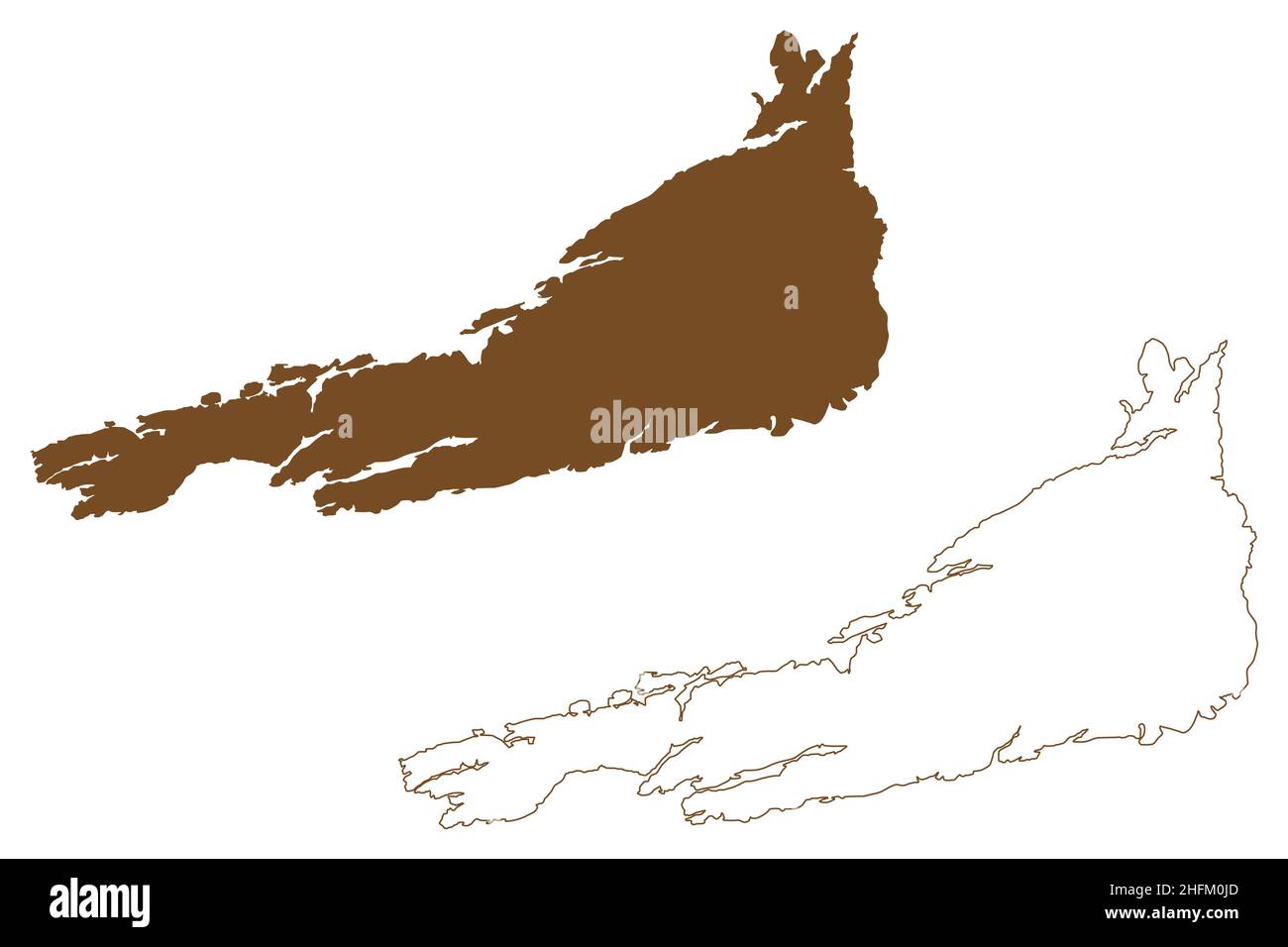 Froya island (Kingdom of Norway) map vector illustration, scribble ...