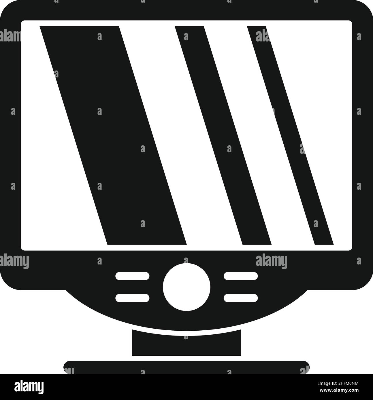 Flat monitor icon simple vector. Pc display. Computer screen Stock ...