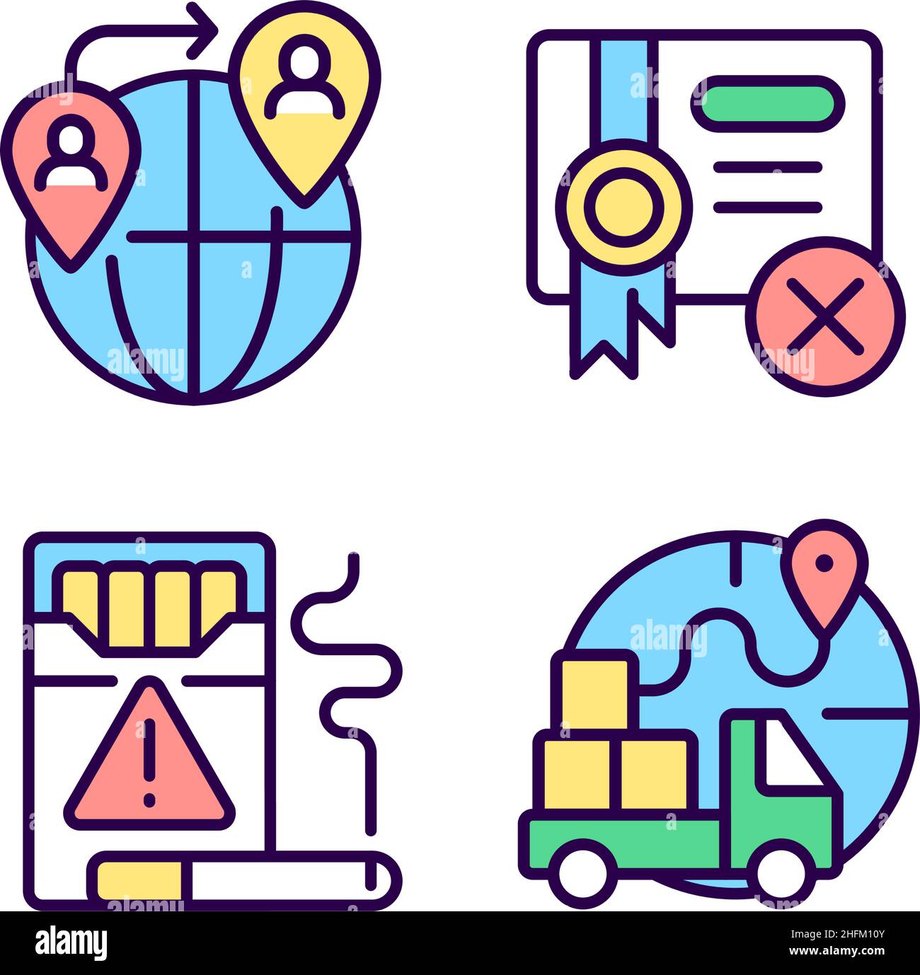 Contraband RGB color icons set Stock Vector Image & Art - Alamy