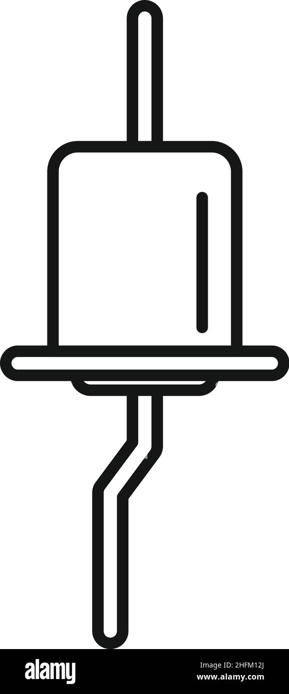 Diode icon outline vector. Led light. Semiconductor component Stock ...