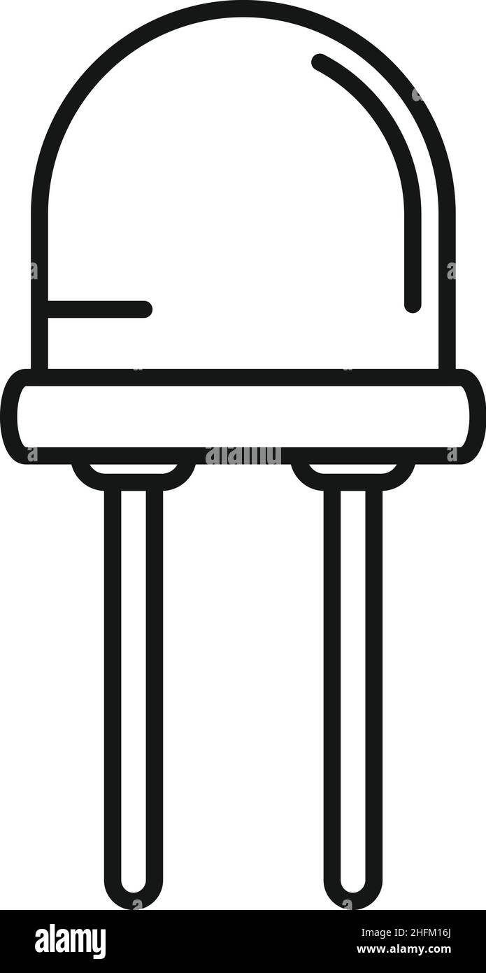 Power diode icon outline vector. Led light. Component zener Stock ...