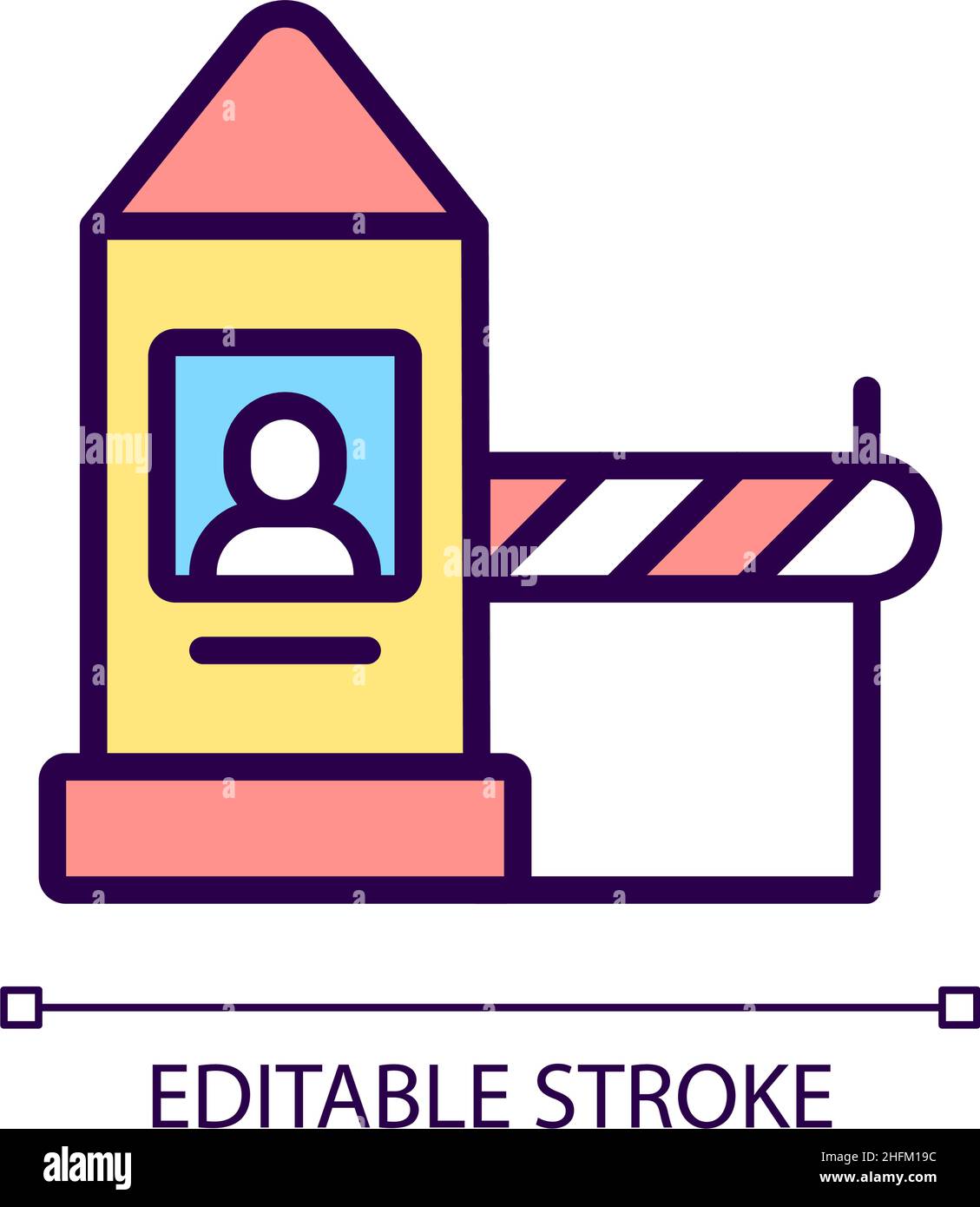 Land border checkpoint RGB color icon Stock Vector Image & Art - Alamy
