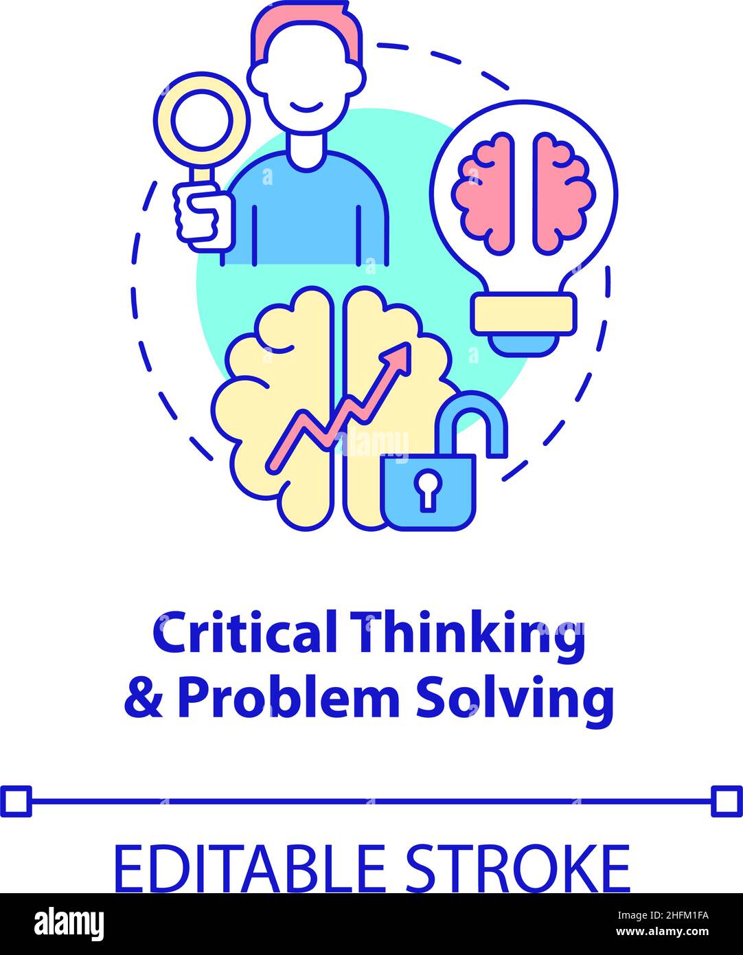 Critical Thinking And Problem Solving Concept Icon Stock Vector Image