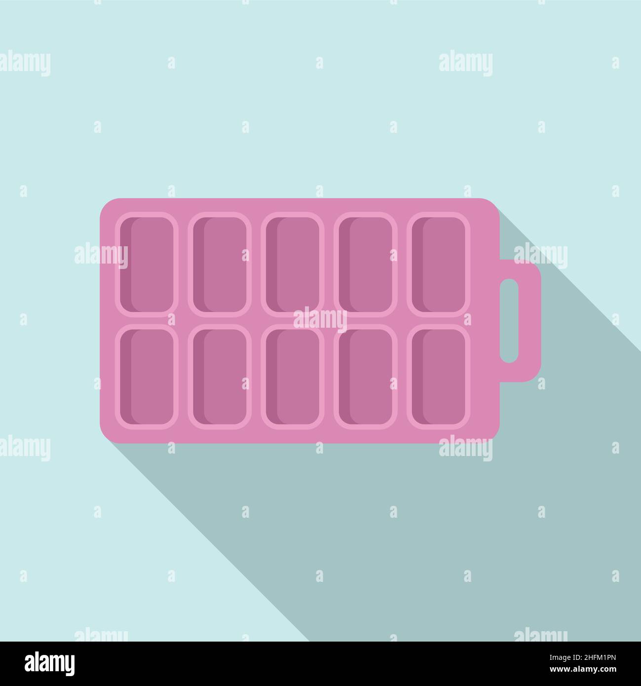 Maker ice cube tray icon flat vector. Water container. Form shape Stock ...