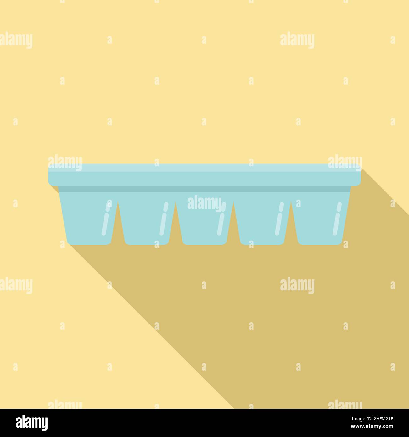 Plastic ice cube tray icon flat vector. Water container. Form maker ...