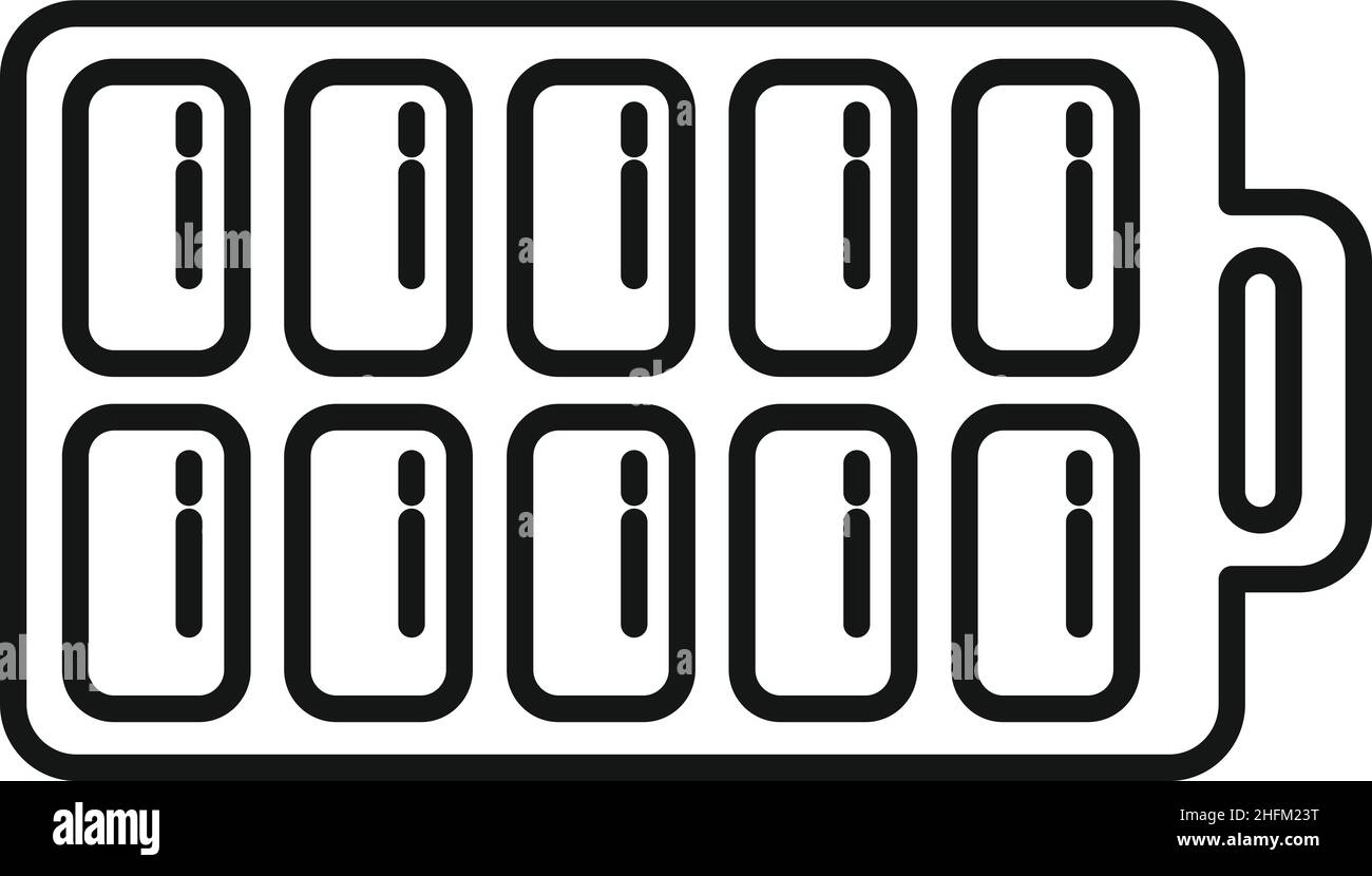 Shape ice cube tray icon outline vector. Water container. Kitchen form ...