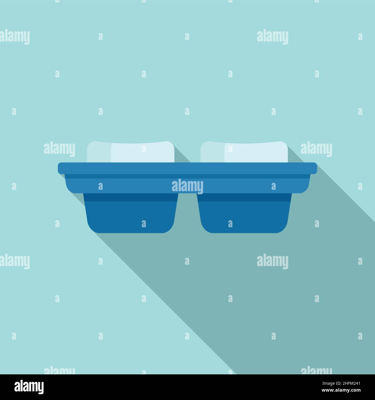Melt ice cube tray icon flat vector. Water container. Form square Stock ...