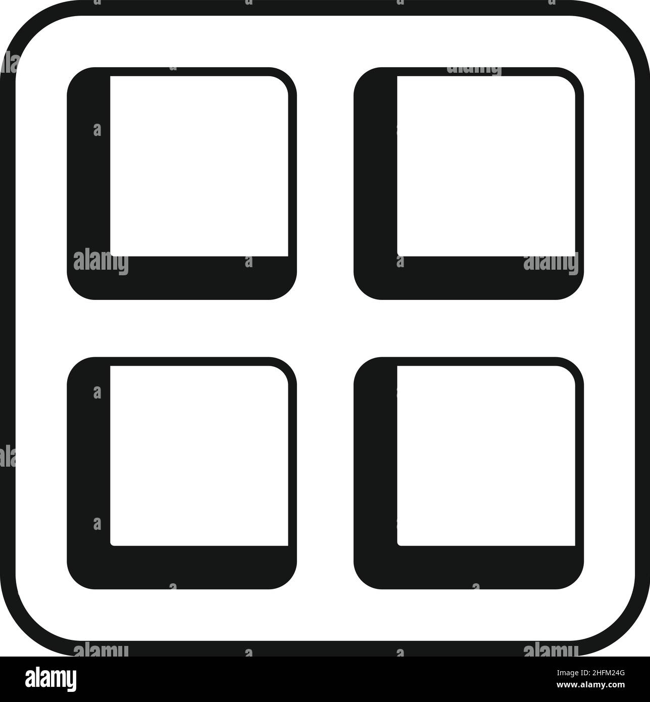 Water ice cube tray icon simple vector. Kitchen container. Melt form ...