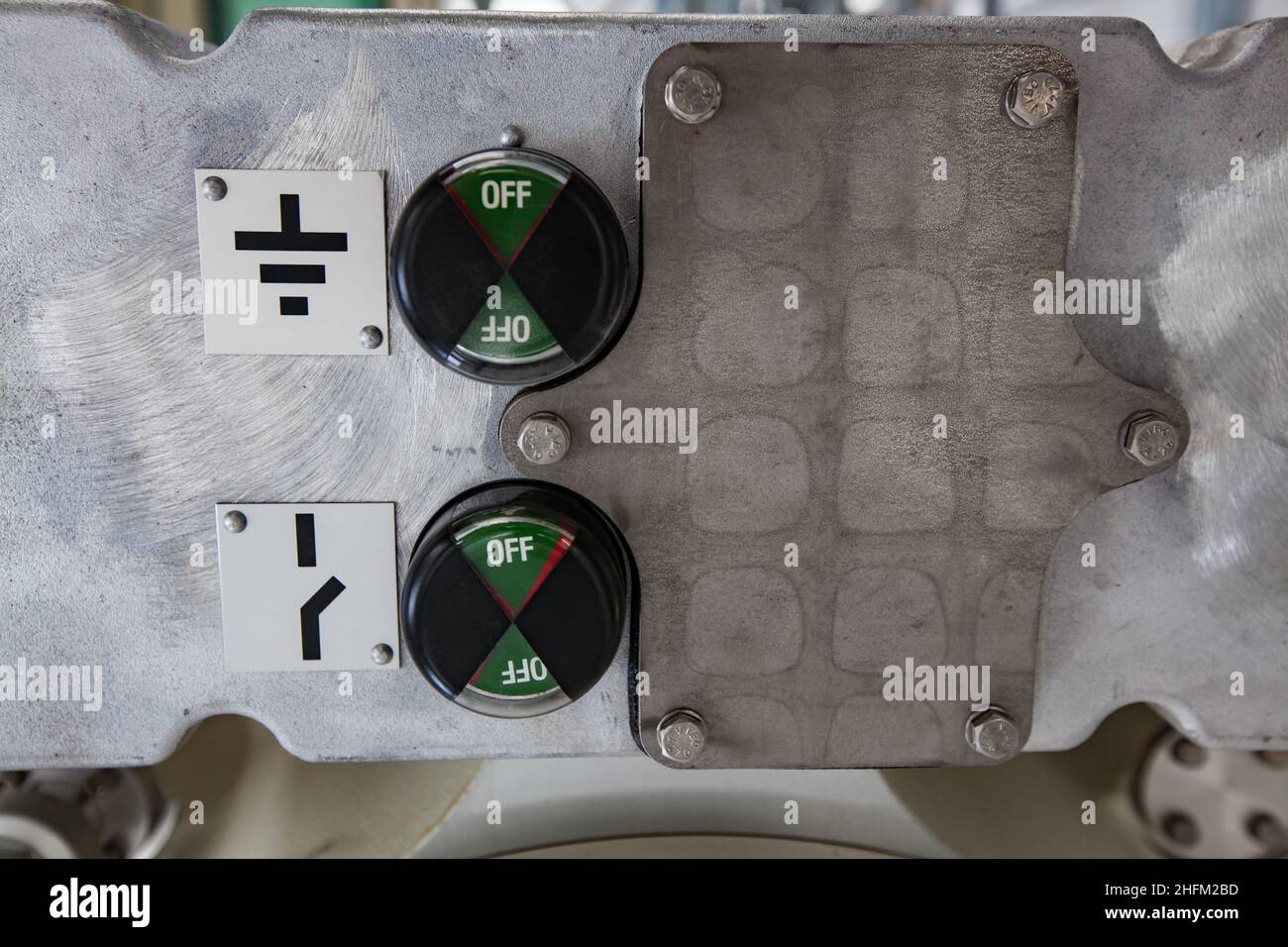 Shchuchinsk city, Kazakhstan - April 16, 2012: Modern high-voltage gas ...