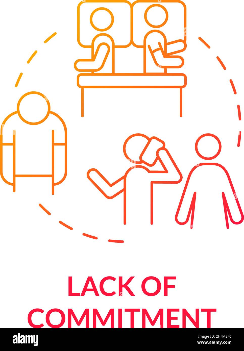 Lack of commitment red gradient concept icon Stock Vector Image & Art ...