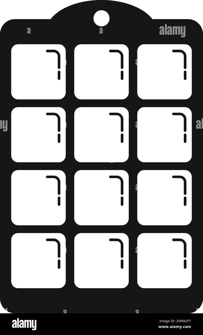 Square ice cube tray icon simple vector. Water container. Kitchen form ...