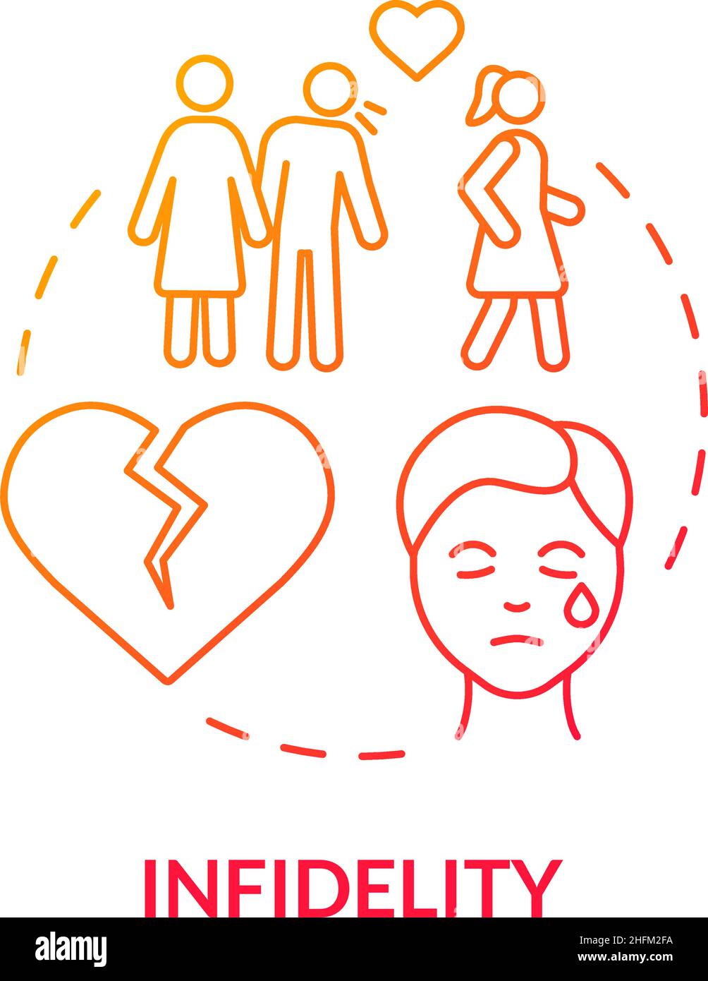 Infidelity red gradient concept icon Stock Vector Image & Art - Alamy