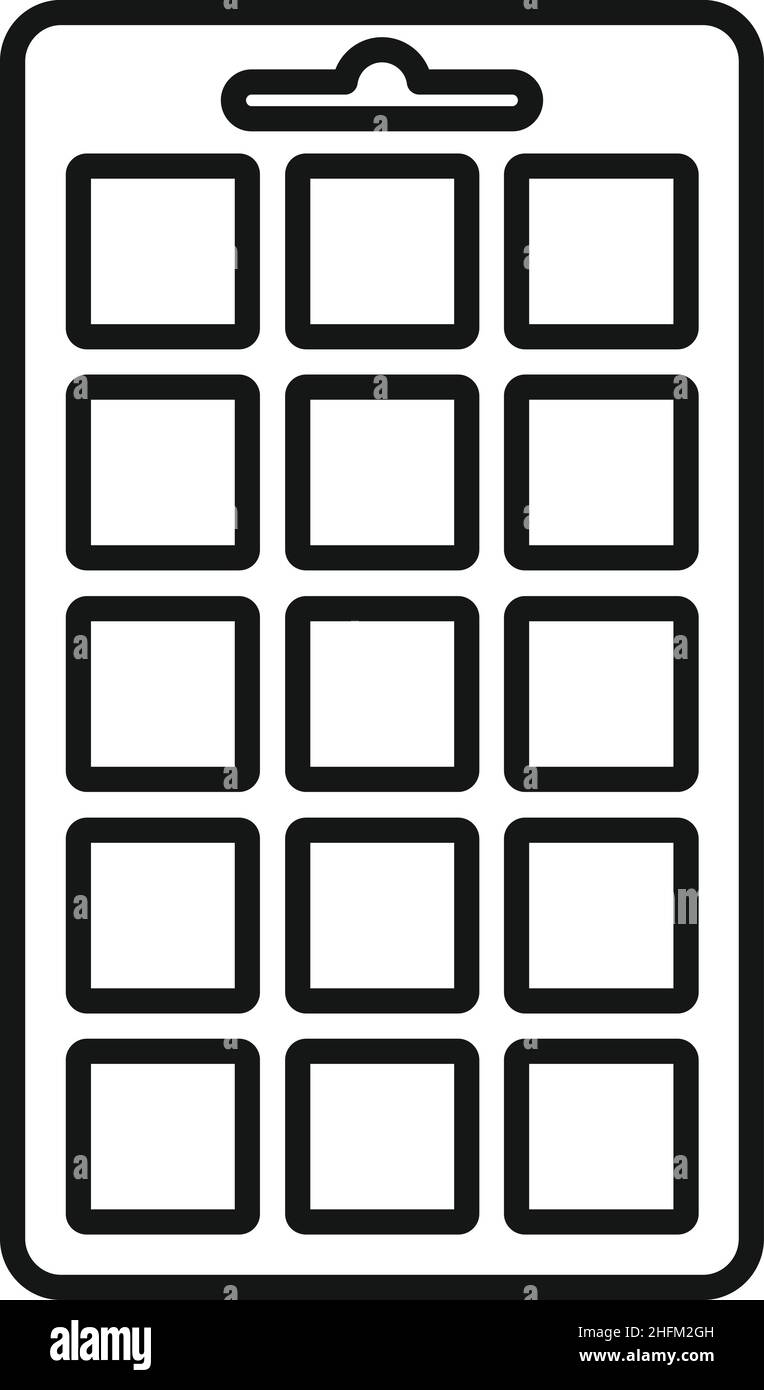 Water ice cube tray icon outline vector. Kitchen container. Melt form ...