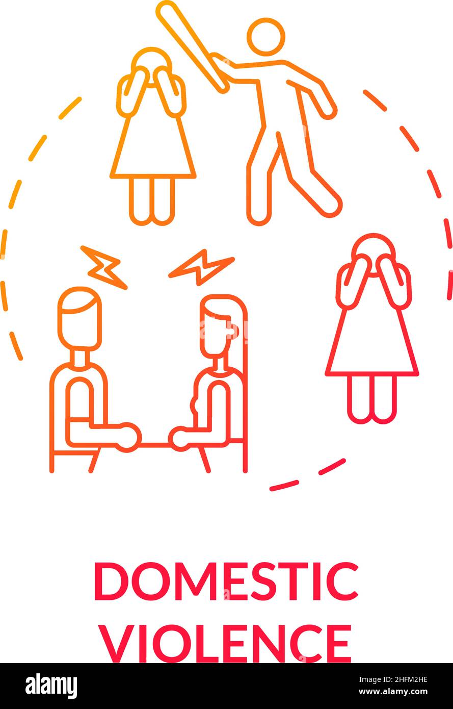 Domestic violence red gradient concept icon Stock Vector Image & Art ...