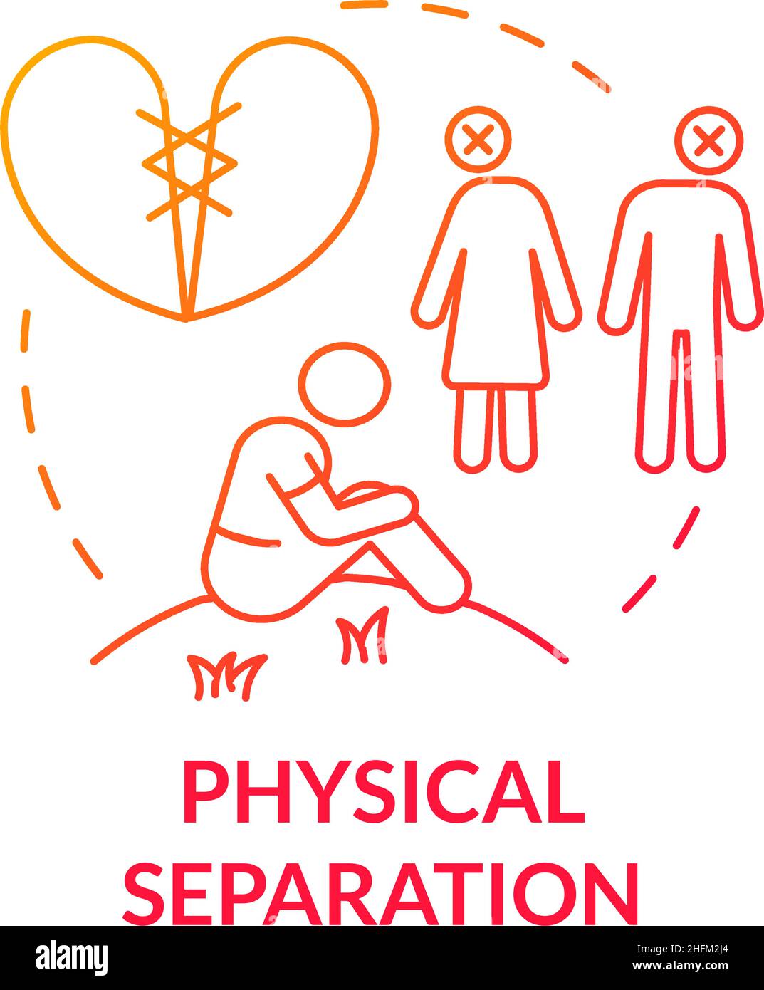 Physical separation red gradient concept icon Stock Vector Image & Art ...