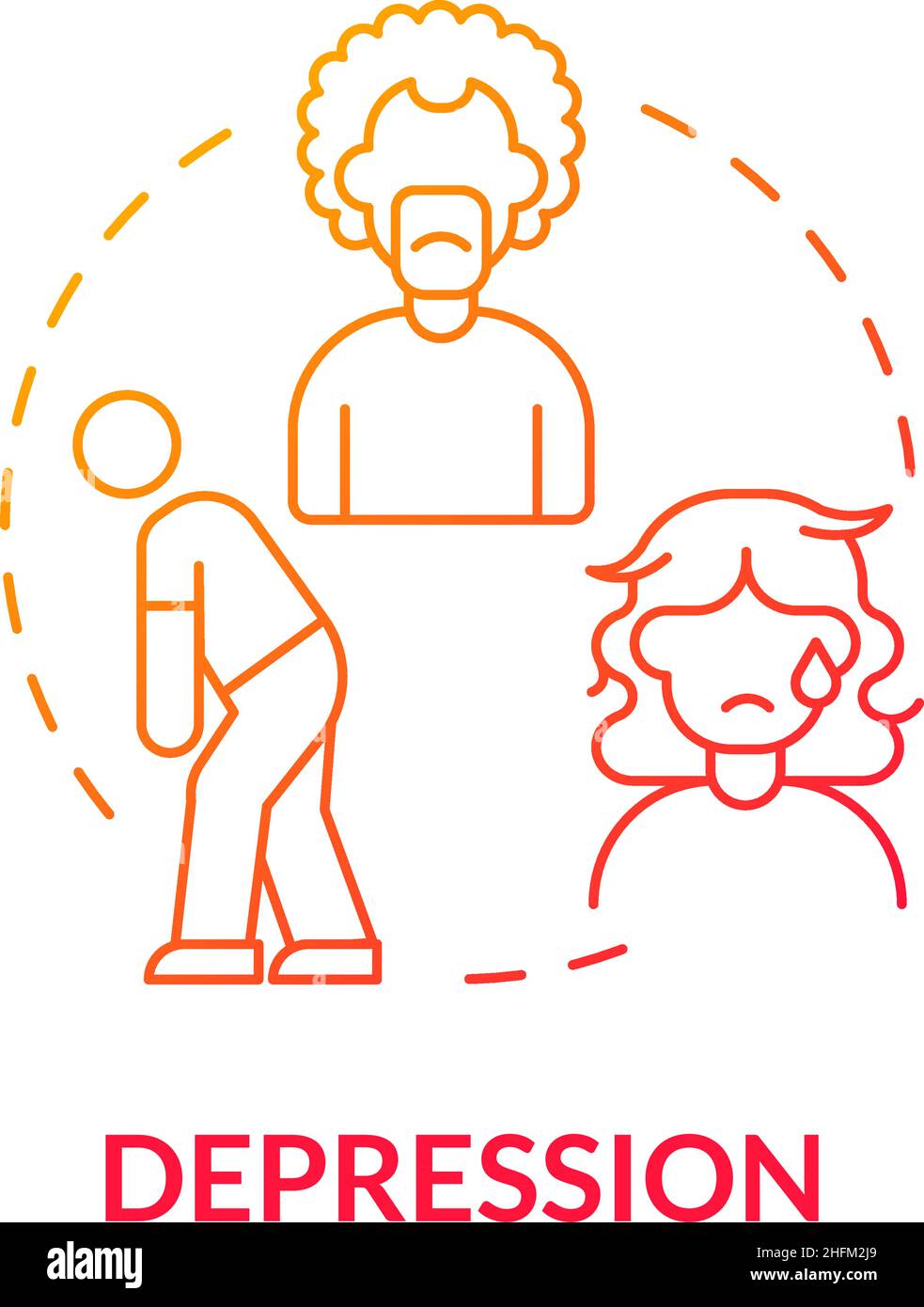 Depression red gradient concept icon Stock Vector Image & Art - Alamy