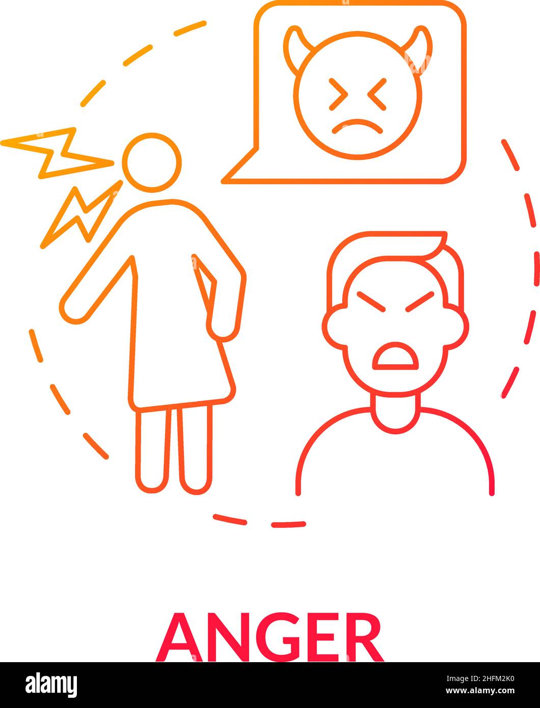 Anger red gradient concept icon Stock Vector Image & Art - Alamy