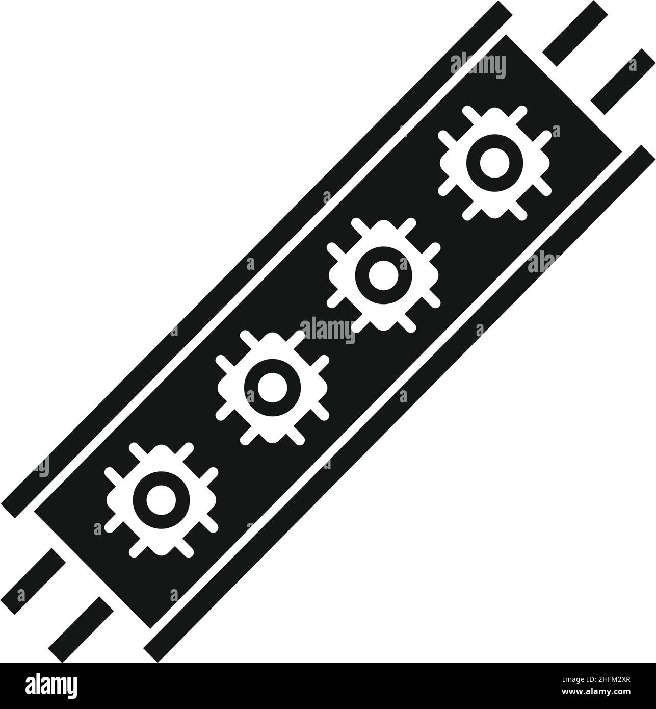 Diode led strip light icon simple vector. Chip smd. Stripe tape Stock ...