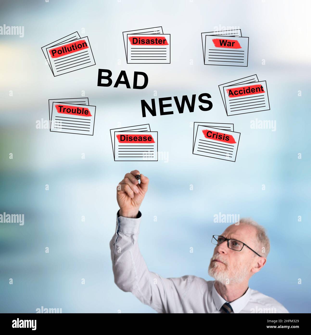 Bad news concept drawn by a businessman Stock Photo - Alamy