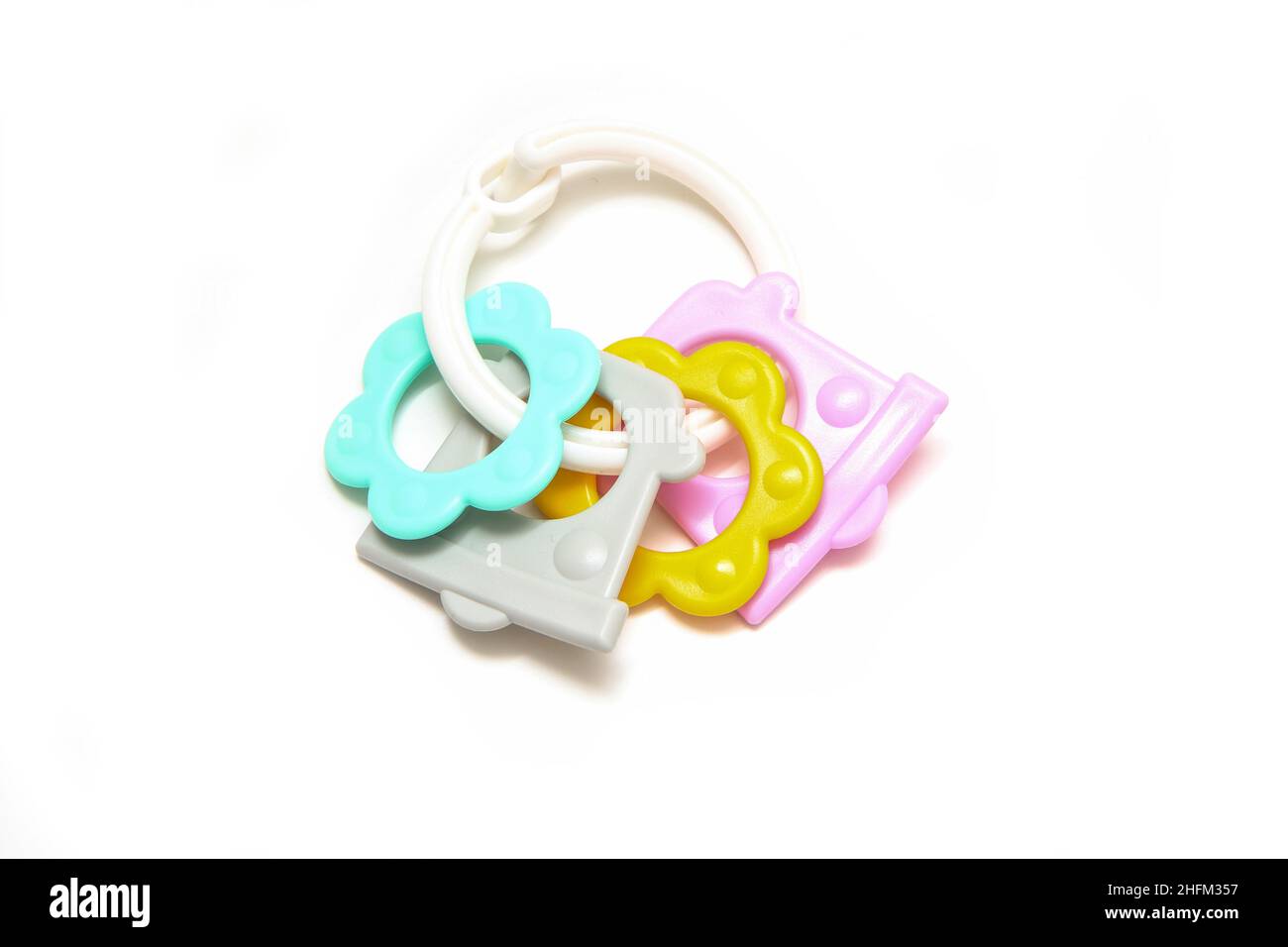 The small toy for babies to play with or to bite into it to support the ...