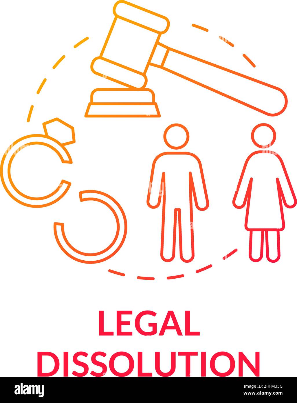 Legal dissolution red gradient concept icon Stock Vector Image & Art ...