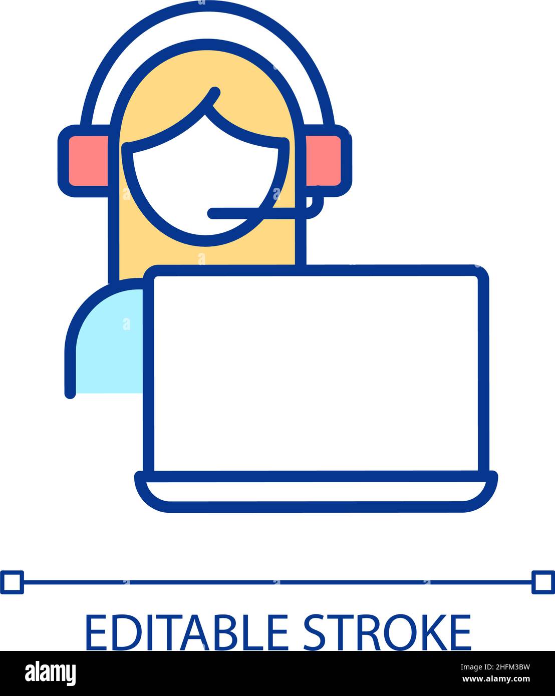 Customer support agent RGB color icon Stock Vector Image & Art - Alamy