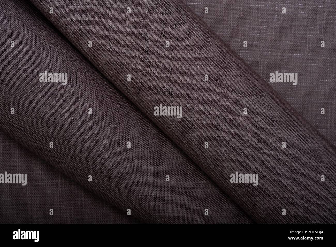 Wrinkled linen cloth folded napkins. Linen fabric texture. Concept of ...