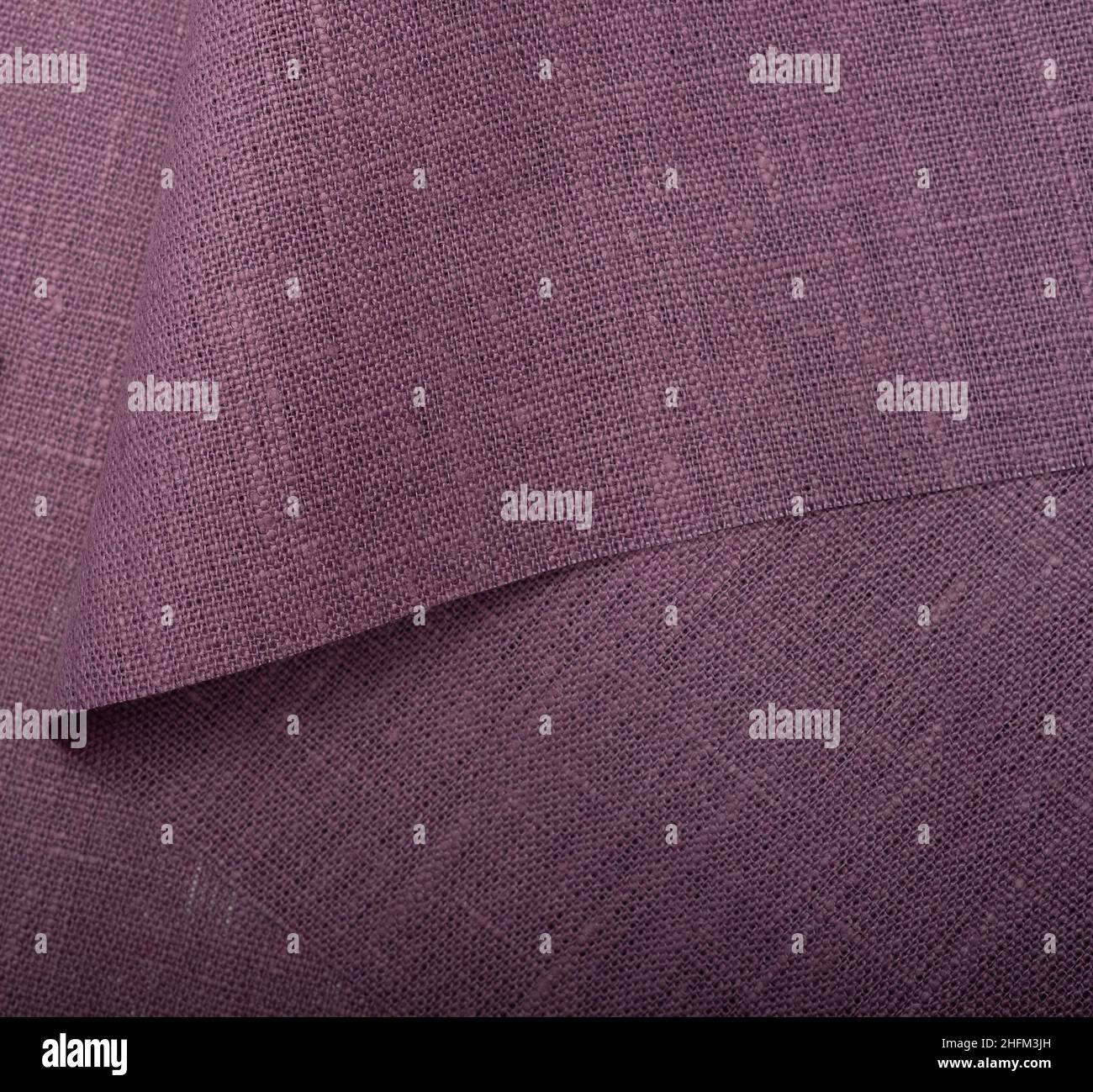 Wrinkled linen cloth folded napkins. Linen fabric texture. Concept of ...