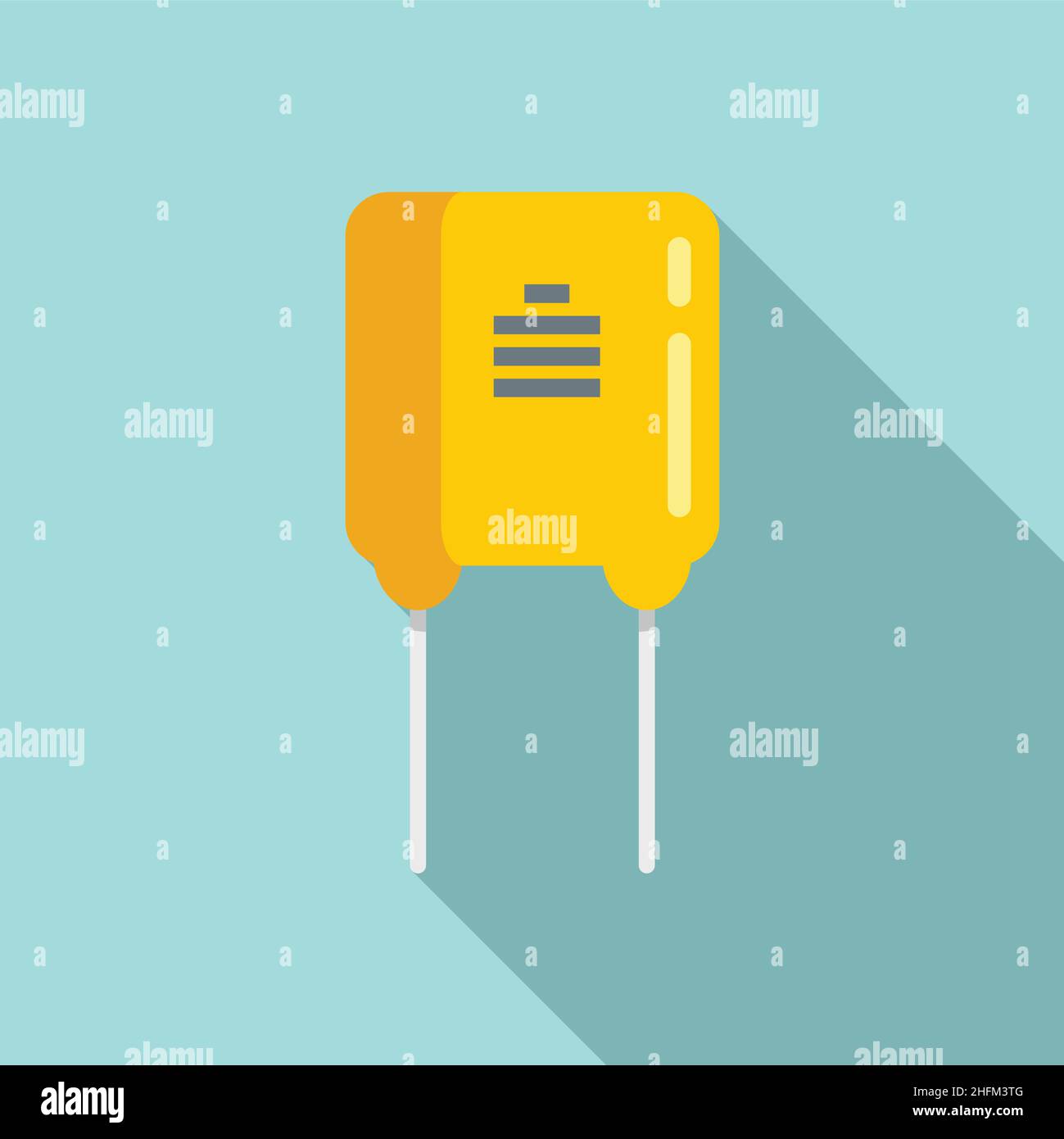 Capacitor icon flat vector. Electric component. Circuit resistor Stock ...