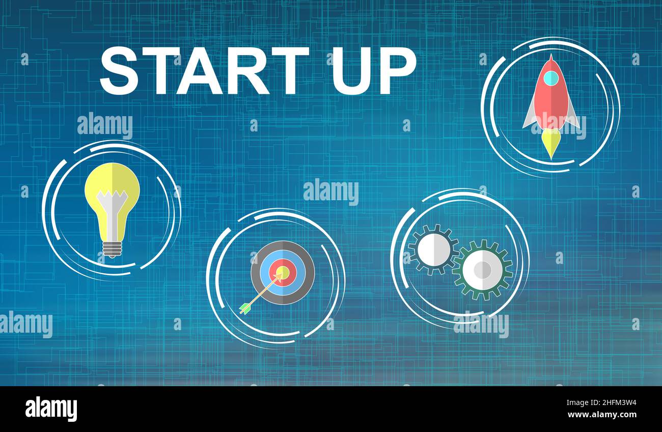 Illustration of a start up concept Stock Photo - Alamy