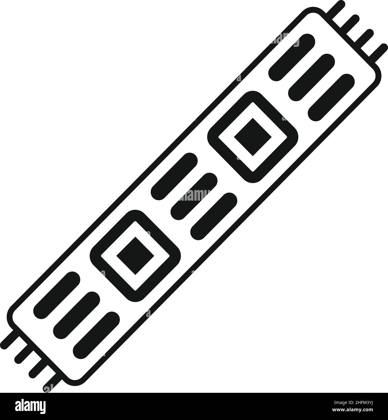 Led strip light icon simple vector. Diode stripe. Tape module Stock ...