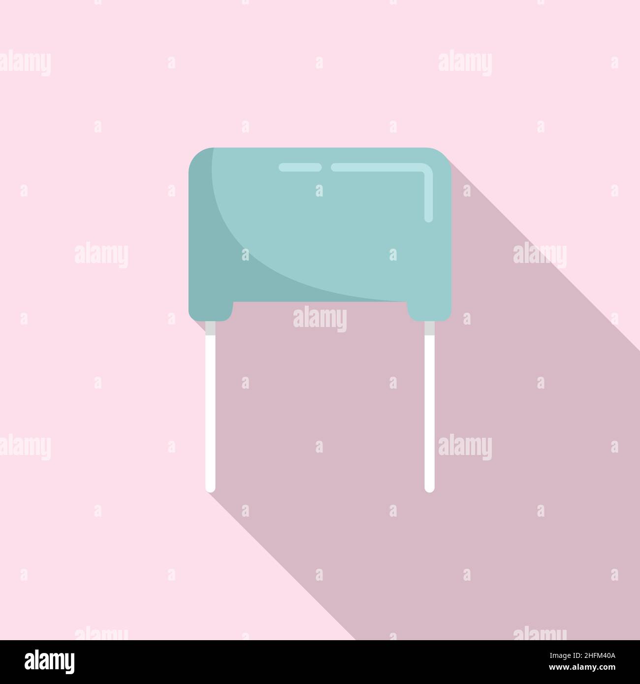 Current capacitor icon flat vector. Circuit resistor. Electronic chip ...