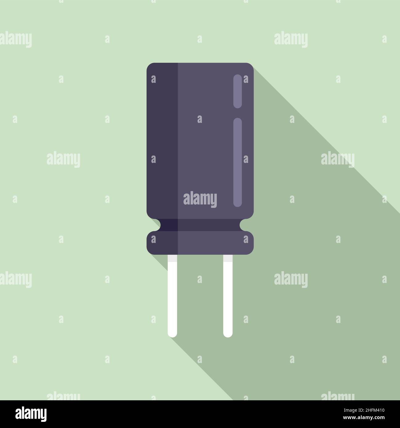 Power capacitor icon flat vector. Component resistor. Circuit ...