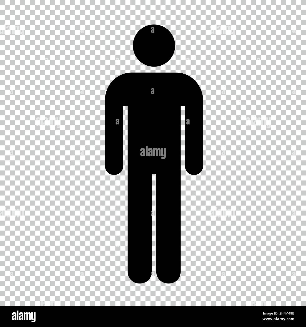 One man pictogram on checked transparent background. Vector ...