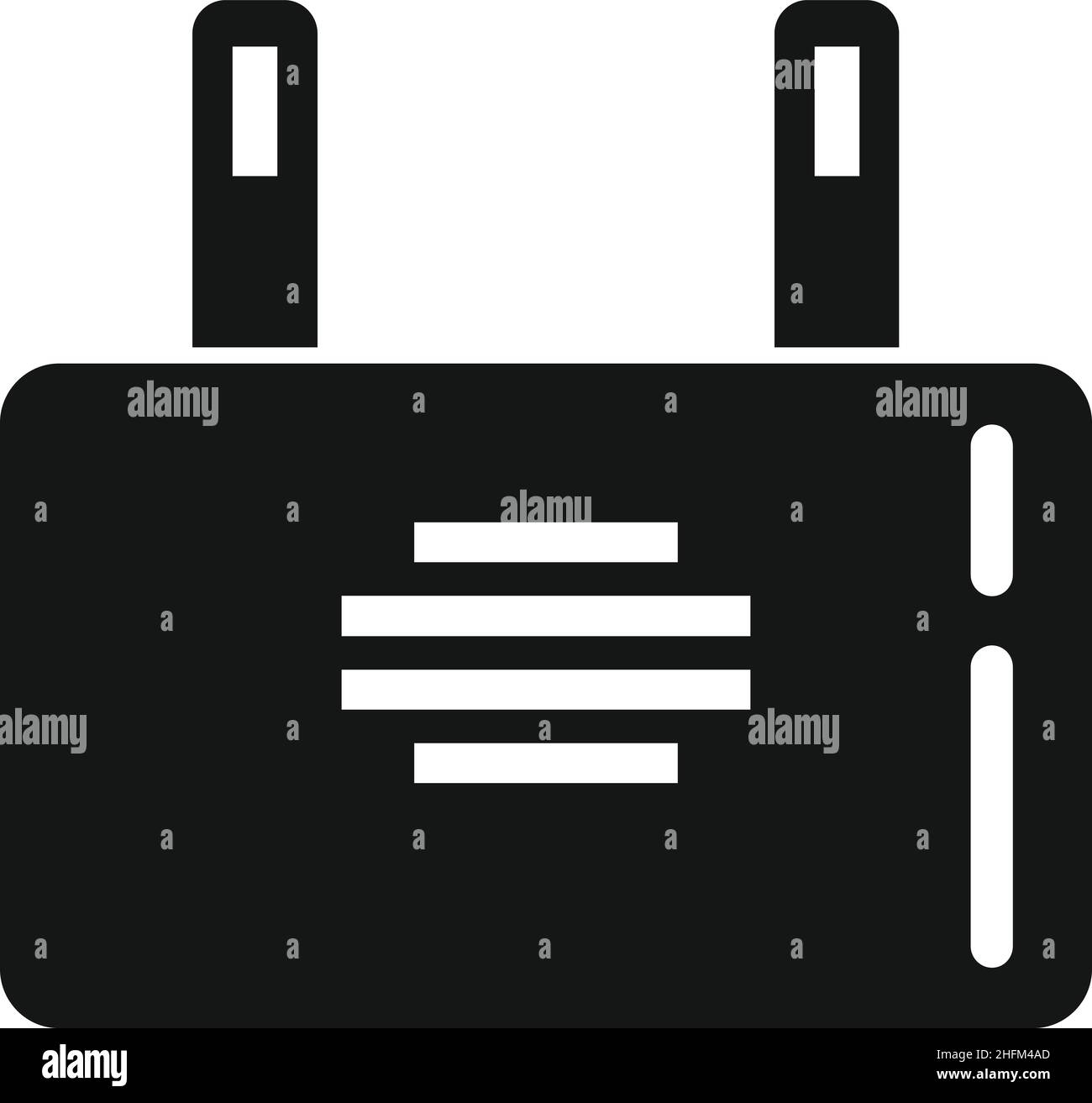 Electric capacitor icon simple vector. Resistor component. Electronic ...