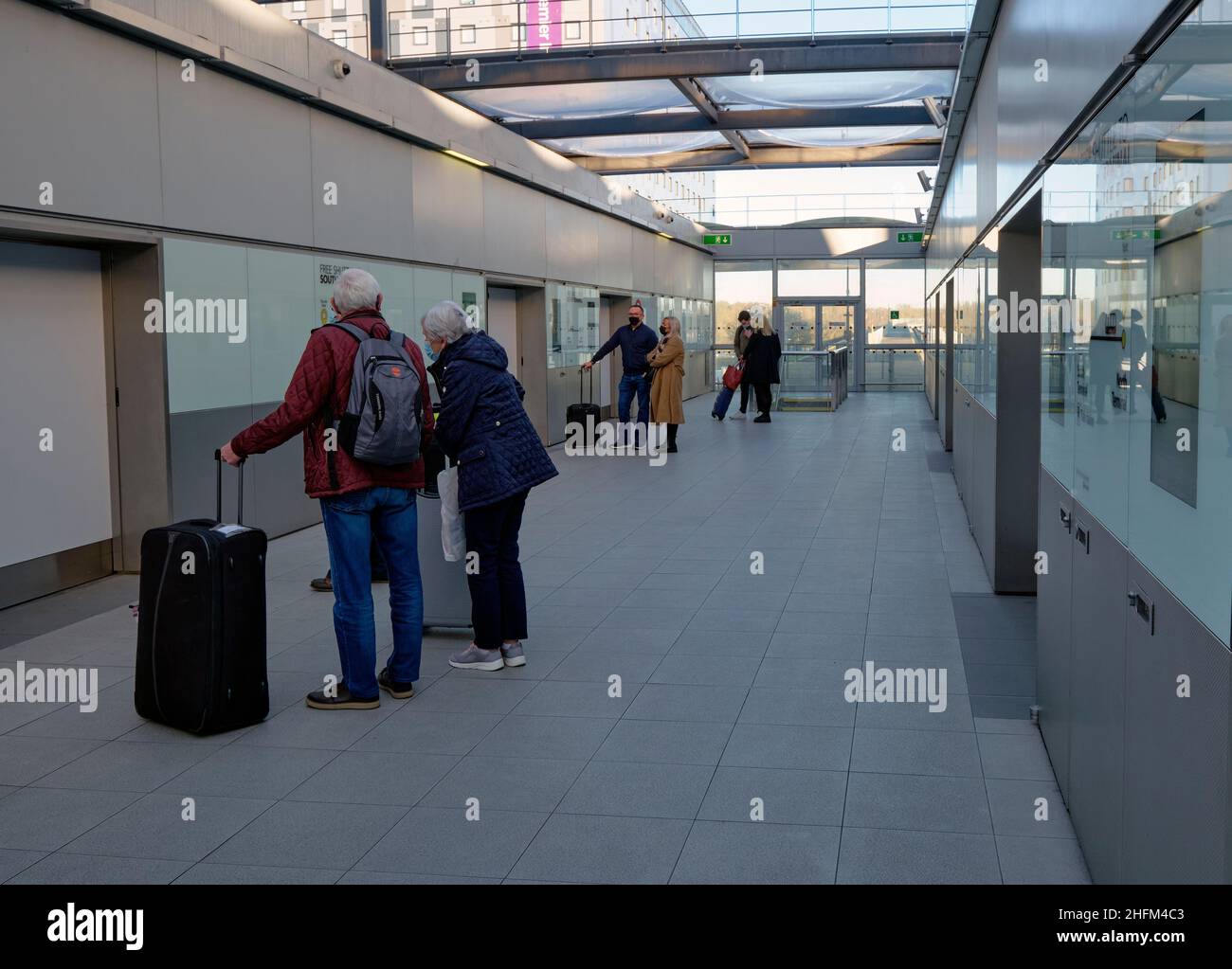 A usually packed North Terminal shuttle at Gatwick Airport remains ...