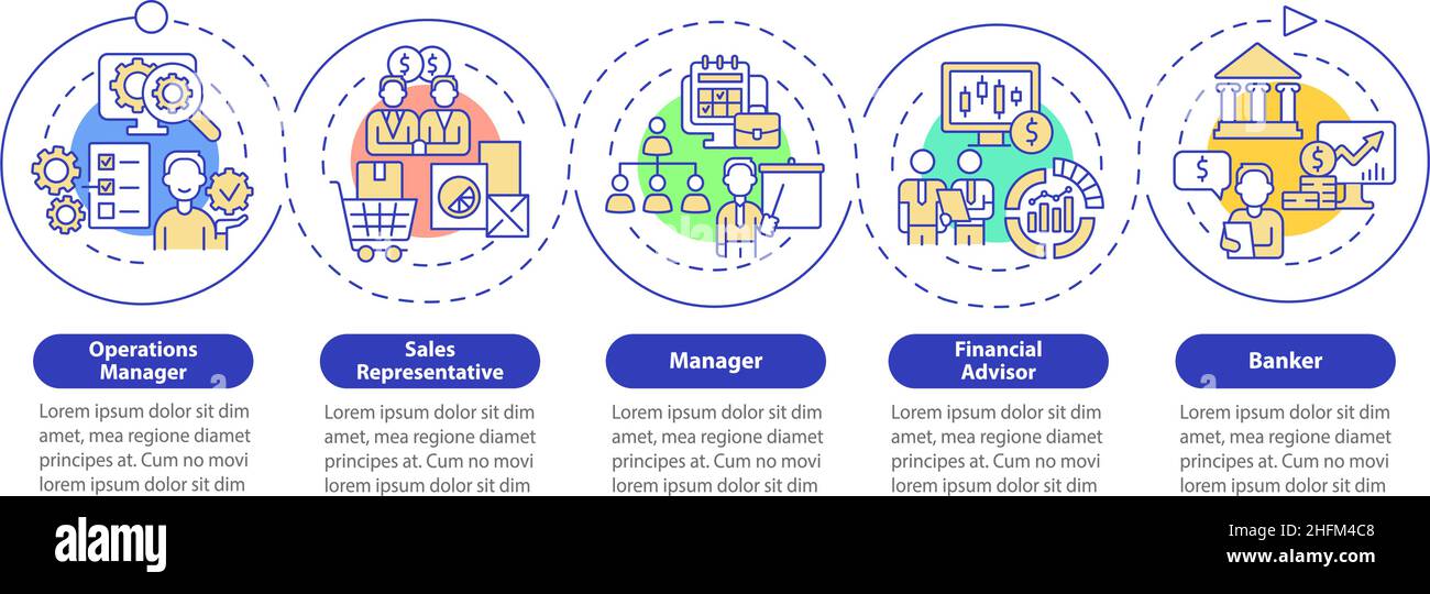 Business management careers loop circle infographic template Stock ...