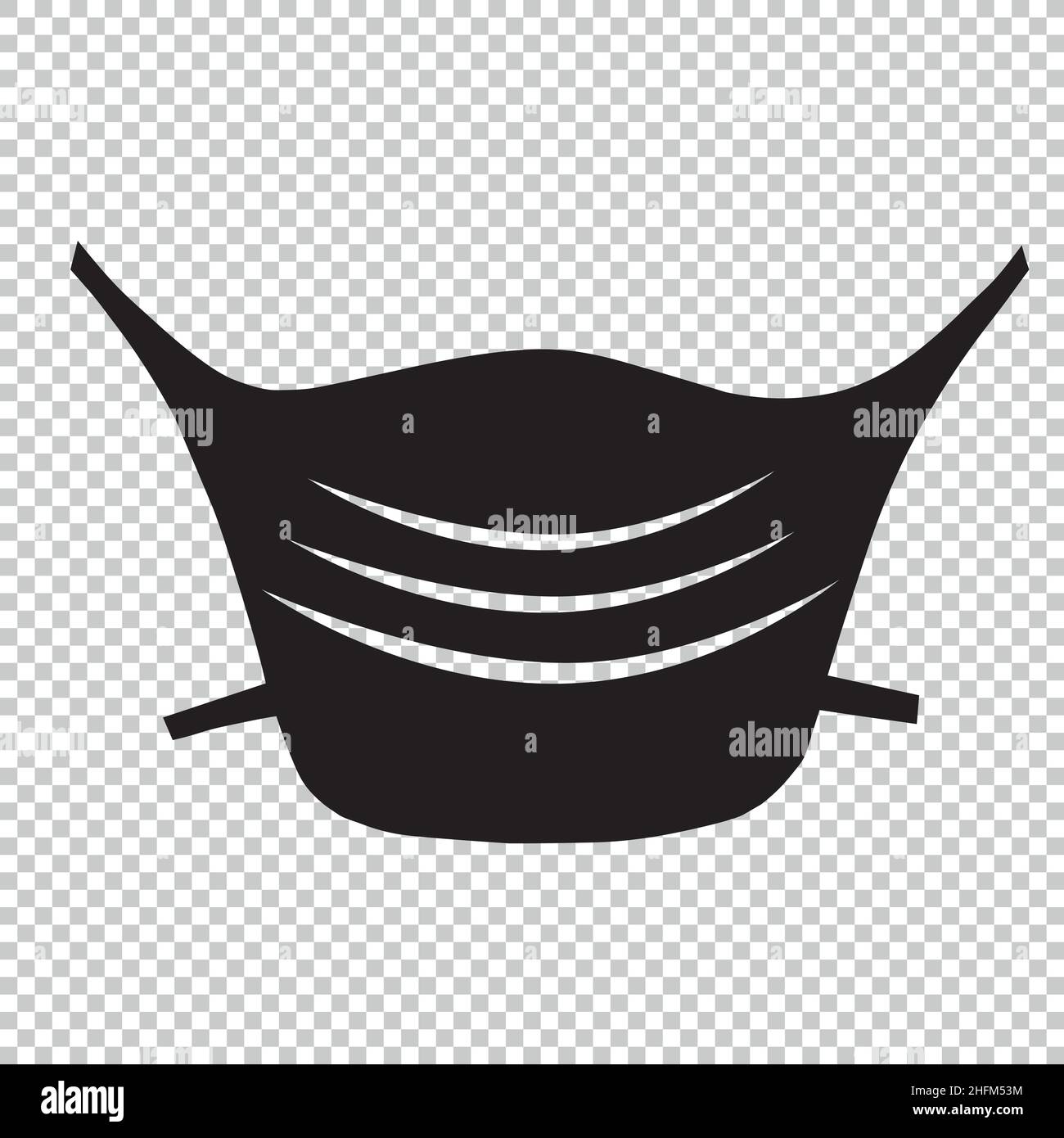 Protective Mask pictogram Icon Mouth Guard on checked transparent ...