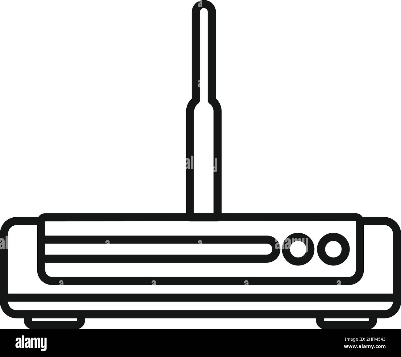 Broadband modem icon outline vector. Internet router. Device hub Stock ...