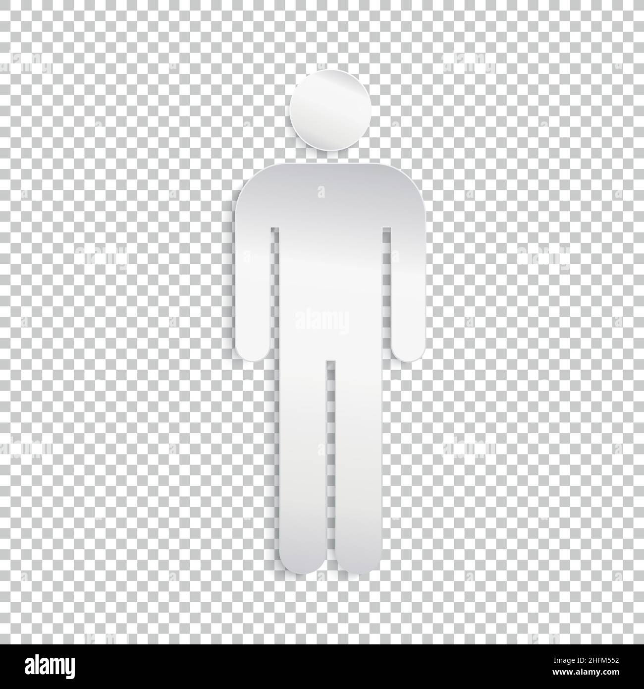 White paper One man pictogram Infographic design on checked transparent ...