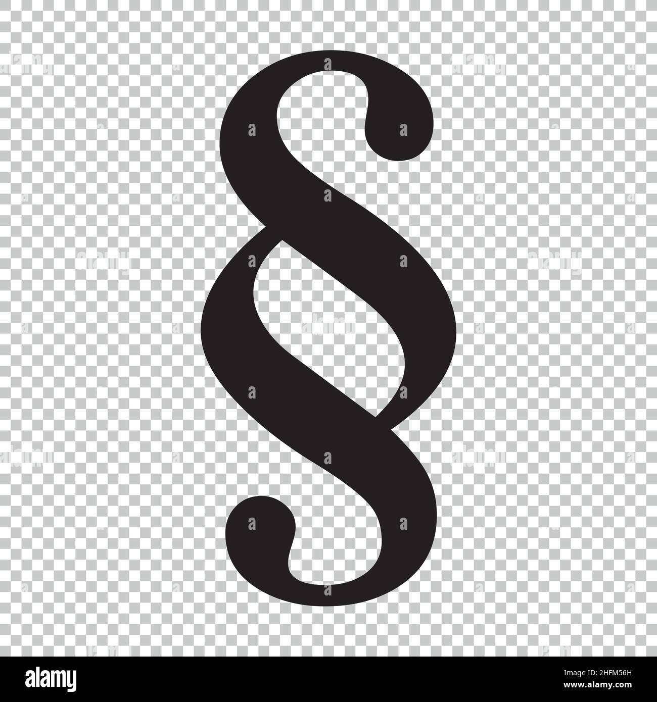 Paragraph symbol, section vector icon on checked transparent background ...