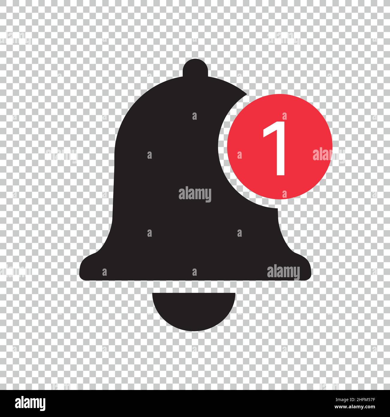 Notification bell icon for incoming inbox message on checked ...