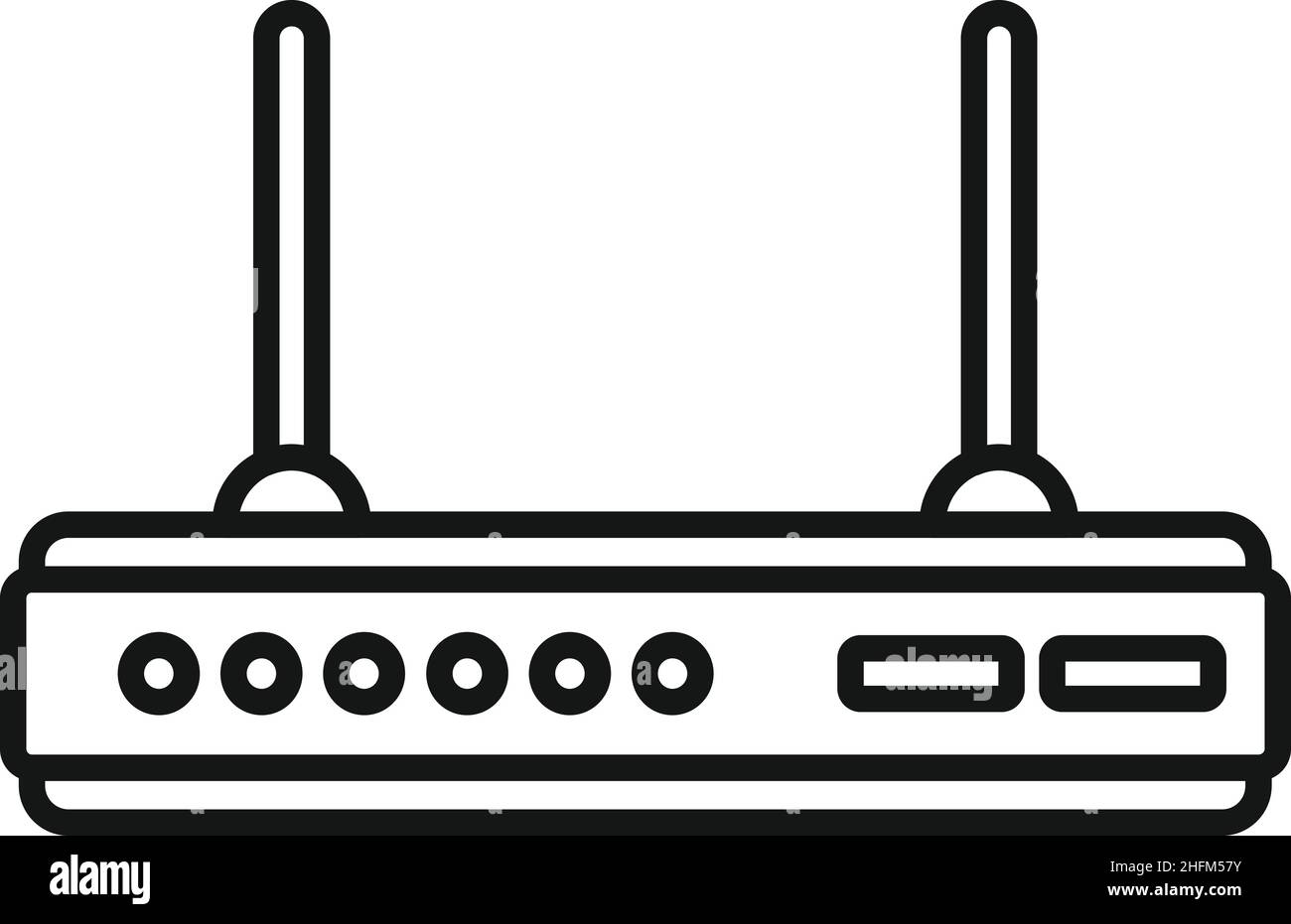 Modem equipment icon outline vector. Wifi internet. Lan device Stock ...