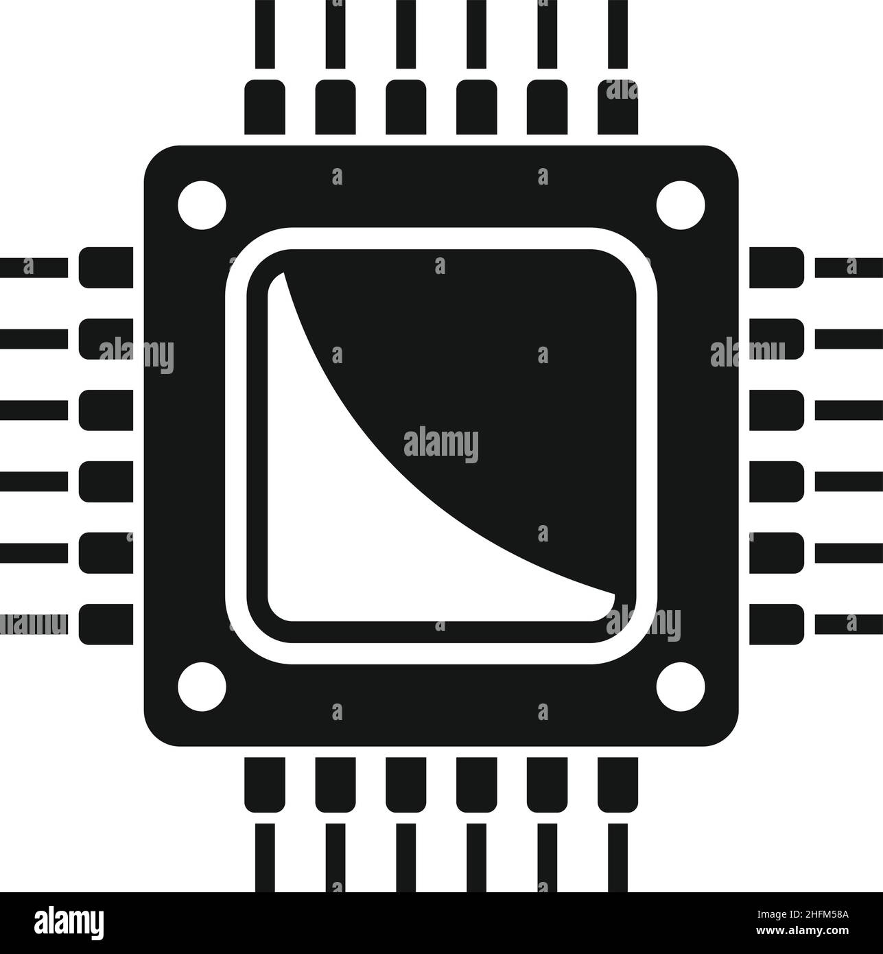 Central processor icon simple vector. Chip circuit. Digital board Stock ...