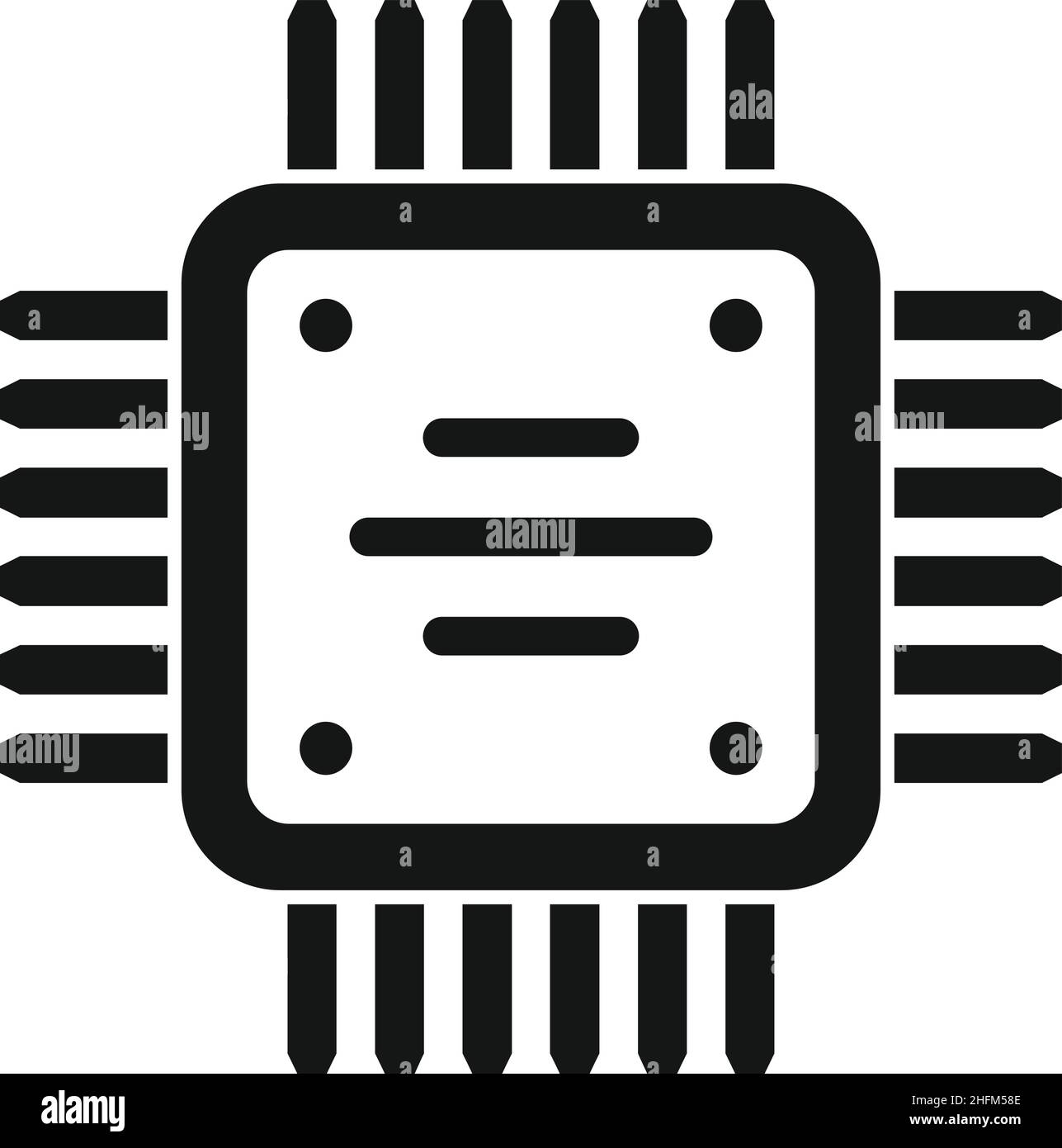 Computer cpu icon simple vector. Circuit chip. Central electronic Stock ...