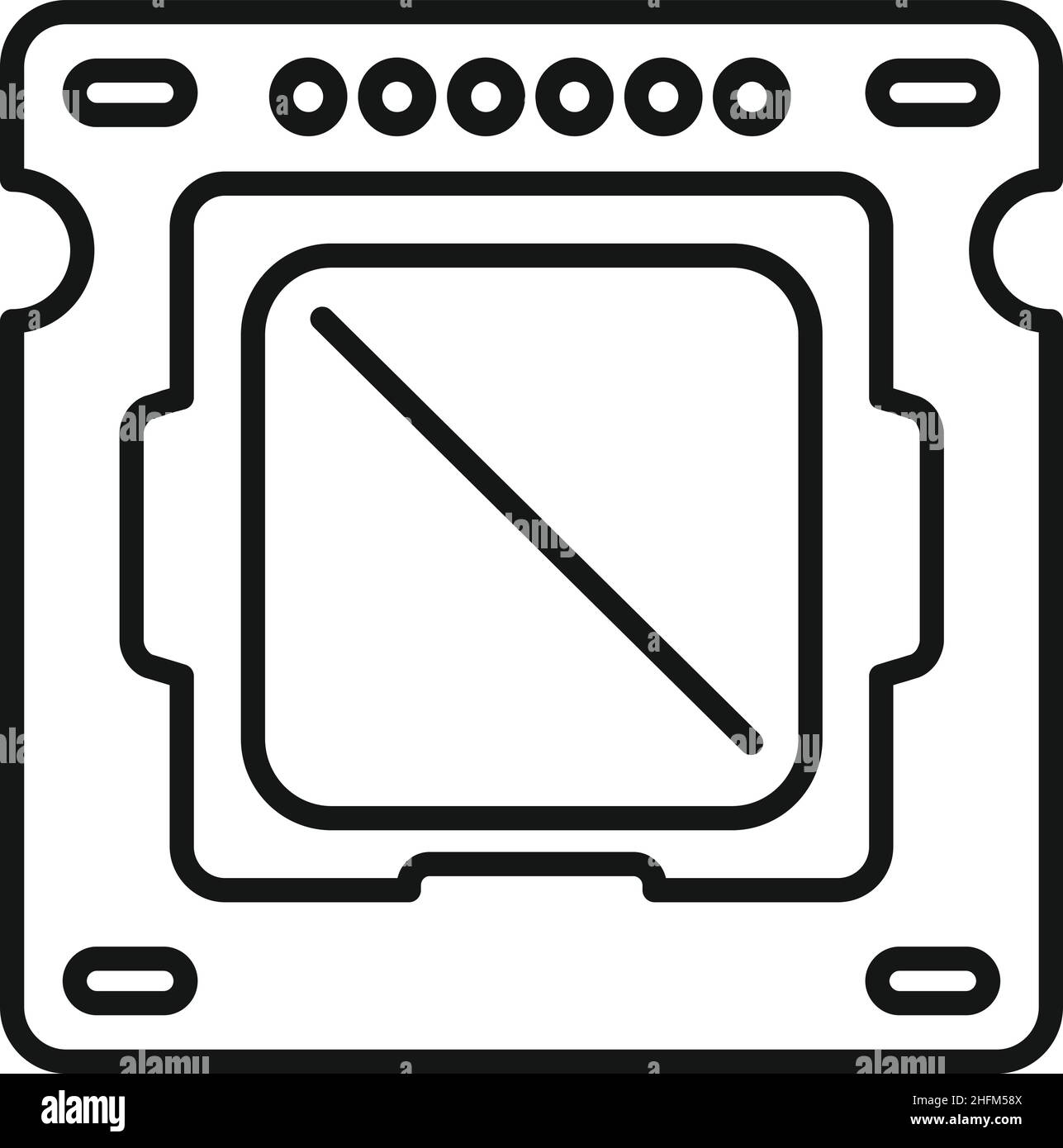 Processor technology icon outline vector. Cpu circuit. Digital core ...