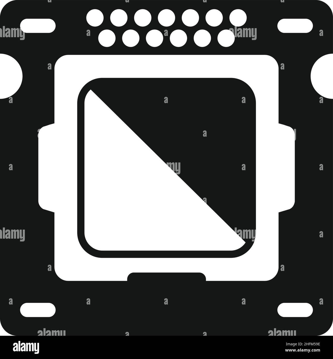 Processor circuit icon simple vector. Chip cpu. Digital computer Stock ...